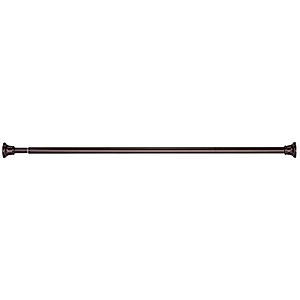 Amazon Basics Tension Curtain Rod, Adjustable 42-72" Width - Bronze, Bell Finial