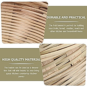 Wicker Storage Basket Handwoven Rattan Storage Basket with Lid Rattan Storage Container Houseware Storage Basket for Shelves and Home Organizer Bins Picnic Basket