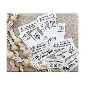 Design Your Own - Non-Fraying Quality Custom Printed Satin Fabric Labels Jennifer's Jewels Brand Made in USA Sew On for Branding, Crafts, Clothing, Compliancy Needs, Knitting, Crocheting, Handmade
