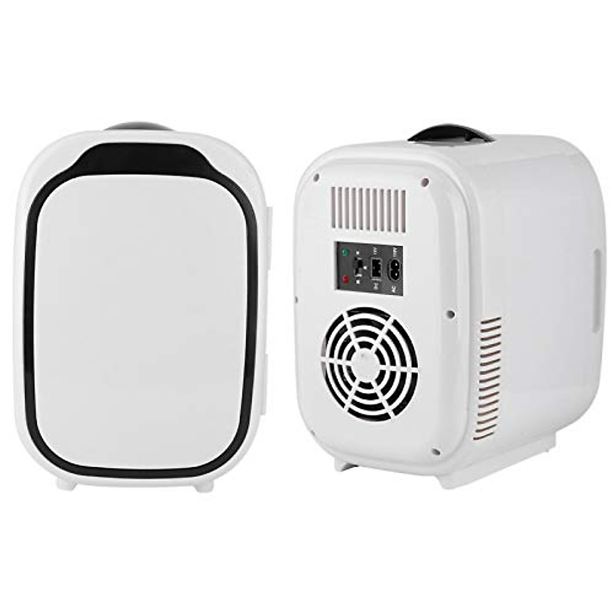 HUANGXING - Mini Fridge, 6 Liter AC DC Portable Electric Cooler and Warmer Silent Cosmetics Refrigerator Compact Personal Beauty Makeup Skincare Fridge for Skincare Bedroom Travel Car Dorm Foods(US)