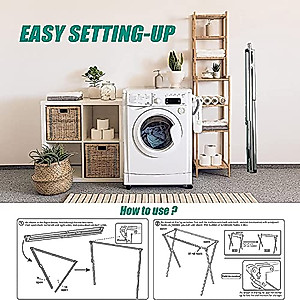 NIUTA 59 inches Drying Rack Clothing, Stainless Steel Clothes Drying Rack Intdoor, Collapsible Drying Rack, X150