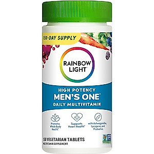 Rainbow Light Multivitamin for Men, Vitamin C, D & Zinc, Probiotics, Men's One Multivitamin Provides High Potency Immune Support, Non-GMO, Vegetarian, 150 Tablets