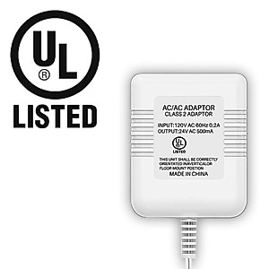Xwartre UL Certified Thermostat C Wire 24V Transformer, White Adapter Compatible with Honeywell, Nest, Emerson, Ecobee, Wyze Thermostat and Most Doorbells (26FT Power Cable)