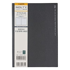 Noritsu NOLTY Notebook, 2024 A5, Monthly Access Gantt Chart, Dark Gray, 6495 (Begins December 2023)