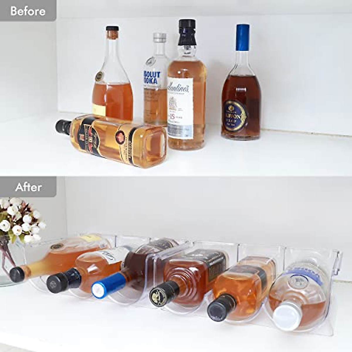 ITYLIFE CITYLIFE Water Bottle Organizer Holder Stackable Wine Storage Rack Plastic Cabinet Pantry Countertop Kitchen Refrigerator Freezer Organization Mug Shaker Blender Bottles Cups yeti