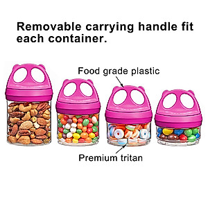 BeneLabel Stackable Food Storage Containers for Formula Travel Container for Storing Milk, Protein Powder, Snacks, Travel Items, BPA Free(Red, 31oz)