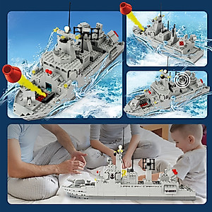 SUNHABI Boys Toys 10-12 Years Old Toys for Boys Age 8-10 7-8-9-10 Military Battleship Building Toys Compatible with Lego Sets for Boys 8-14 Gifts for 10+ Year Old Boys 10 Year Old Boy Gifts