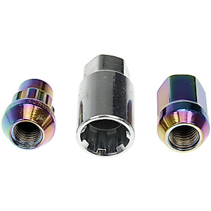 Dorman 713-375G Rainbow/Neo-Chrome Acorn Wheel Nut Lock Set Compatible with Select Models, 20 Pack