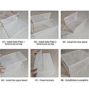 6 Pack Wanhux Shoe Box Organizer，Stackable Plastic Shoe Box With Clear Door，Transparent Shoe Box Storage，As Shoe Storage Box And Clear Shoe Box,For Display Sneakers,Easy Assembly,Fit Up To Us Size 12(13.6”x 10.6”x 6.7”)