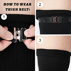 Plus Size Womens Thigh High Socks for Thick Thighs- Extra Long & Thick Over the Knee Stockings- Leg Warmer Boot Socks (Classic Black)