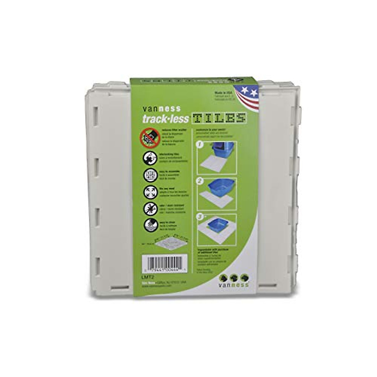 Van Ness Pets Trackless Cat Litter Mat Tiles, Customizable And ExpAndable, Set of 4 Tiles