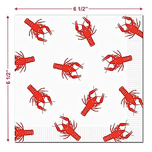 Crawfish Boil Party Supplies - Crawfish Dinner Plates and Napkins for Mardi Gras and Seafood Festivals (Serves 16)
