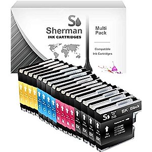 Sherman Inks and Toner Cartridges 16 Pack Brother LC71 LC 71/LC75 LC 75 Ink Cartridge 4 Black, 4 Cyan, 4 Magenta, 4 Yellow Multipack Compatible Replacement for Inkjet Printers: DCP-J525W, DCP-J725DW, DCP-J925DW, MFC-J280W, MFC-J425W, MFC-J430W, MFC-J435W,
