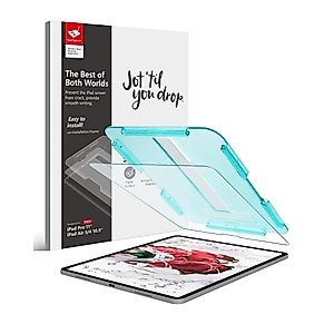 BERSEM Paperfeel Glass Screen Protector compatible with iPad Pro 11 inch (2021&2020&2018 Models) iPad Air 4th Generation (10.9 inch,2020) with Alignment Tool Anti Glare/Anti Fall/Case Friendly