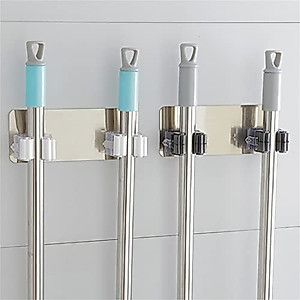 1pcs Command Broom Grippers Wall Mounted Mop Holder Brush Broom Hanger Storage Rack Kitchen Organizer Mounted Accessory Hanging Cleaning Tools Home Gadgets