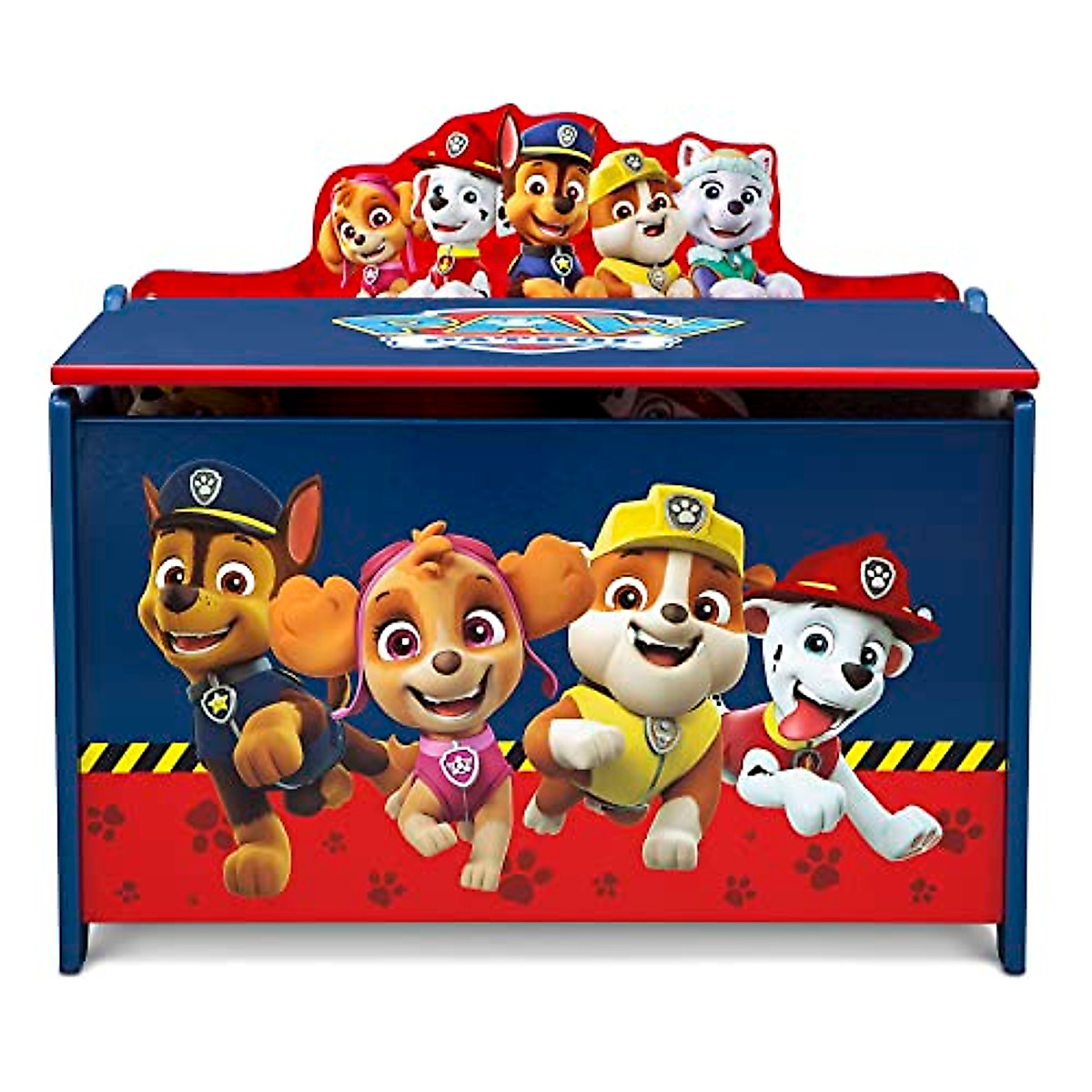 Delta Children PAW Patrol 4-Piece Playroom Set Includes Table with 2 Chairs and Deluxe Toy Box, Blue