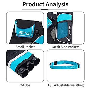 SOPOGER 3/4 Tube Archery Hip Quiver for Arrows Bow Belt Waist Hanged Quiver Fit for Compound Bow and Recurve Bow Target Archery (Blue(3 Tube))