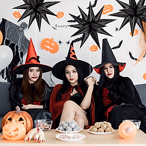 ZAKVOOR 60 Pcs Star Balloons 12 Spike Foil Explosion Party Decoration Balloons for Halloween Graduation Birthday (Black)