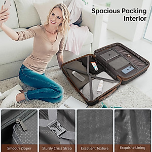 LARVENDER Luggage Sets 6 Piece, Expandable Hardside Suitcase Set Carry on Luggage with Spinner Wheels, Lightweight Travel Luggage Set with TSA Locks for Men and Women, Black