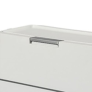 Gralara Trash Can with Brush High Capacity Rubbish Bin Rectangular Button Cover 12L Garbage Container Bin for Indoor Toilet Outdoor Bathroom Bedroom