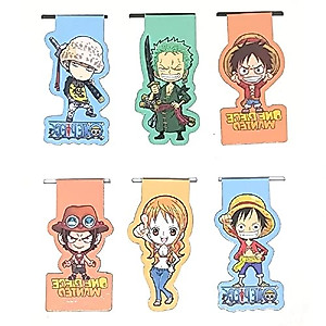 6 Pcs Magnetic Bookmark for One Piece,Book Clip Cartoon Anime Cultural Creative Gift Creative