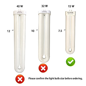 2 Pack FUL15W BL (BF-35) Fluorescent Black Light Bulb Replacement Compatible Flowtron BK-15D,Hemiua Zap T6 Pro,BlackFlag BB-15WHT,Stinger U/V15, FP15, TZ15, U Shaped Twin Tube Bulb for T6 T8 T9