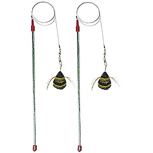 Go Cat Cat Catcher Da Bee Cat Toy, Handmade in the USA (1 Bee) (2-Pack)