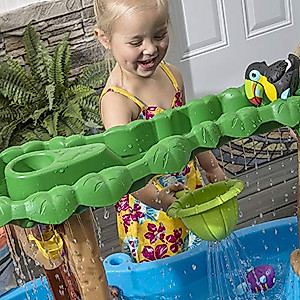 Step2 Tropical Rainforest Water Table | Colorful Kids Water Play Table with 13-Pc Accessory Set, Blue & Green