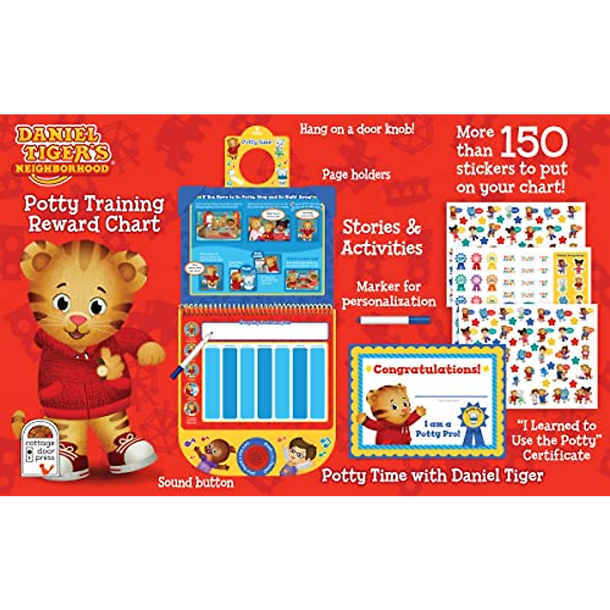 Daniel Tiger Potty Training Reward Chart, Potty Time With Daniel! Workbook Includes Stories, Activities, Stickers, and Sound Button! (Daniel Tiger's Neighborhood)