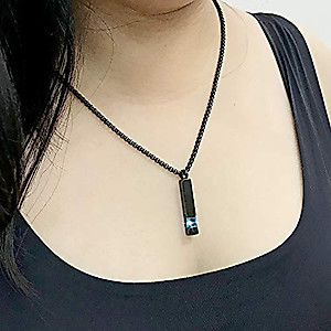 YOUFENG Urn Necklaces for Ashes Birthstone Cube Urns for Human Ashes Memorial Cremation Urn Locket Keepsake Ashes Jewelry (February)