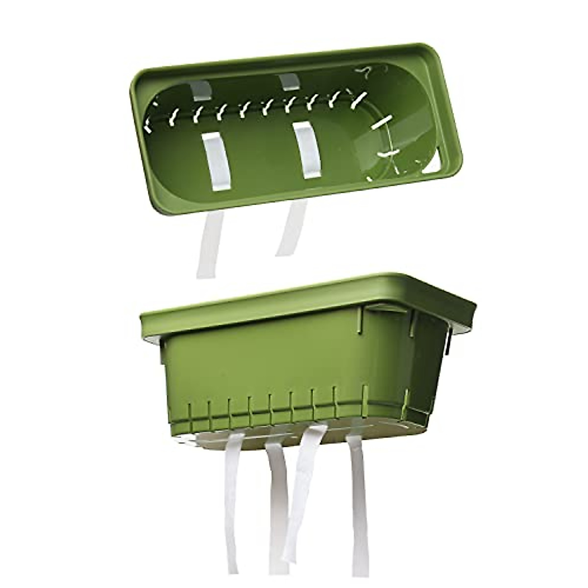 GardenBasix Self Watering Planter Pots Window Box for Indoor Plants Home Garden Modern Decorative Flower Pot for All House Herbs Succulents Set of 6 (6, Green(Rectangle))