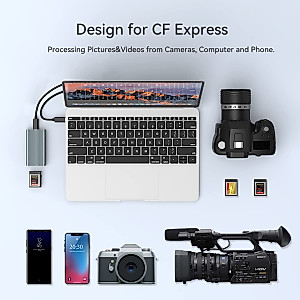 CFexpress Card Reader,MAIWO CFexpress Adapter with USB 3.1 Gen 2 10Gbps Interface,Support Windows/Mac/Linux/Android, for Professional Filmmakers, Photographers