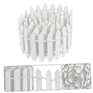 LIFKOME 2 Pcs Mini Fence Decorative Fence Fencing Wood Picket Garden Fence DIY Picket Fence Wooden Fence Wood Fence Miniature Garden Fence Short Picket Camphor Wood Child Moss White Plant
