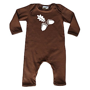 Thanksgiving 'Acorn' Baby Romper (3-6 Months (6M)) Brown