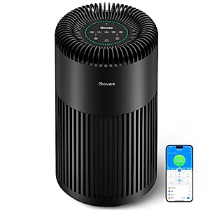 Govee Air Purifiers for Home Large Room Up to 1524 Sq.Ft, WiFi Smart Air Purifier with PM2.5 Monitor for Wildfire, H13 True HEPA Air Purifier for 99.97% Smoke, Pet Hair, Odors, 24dB Large Air Purifier