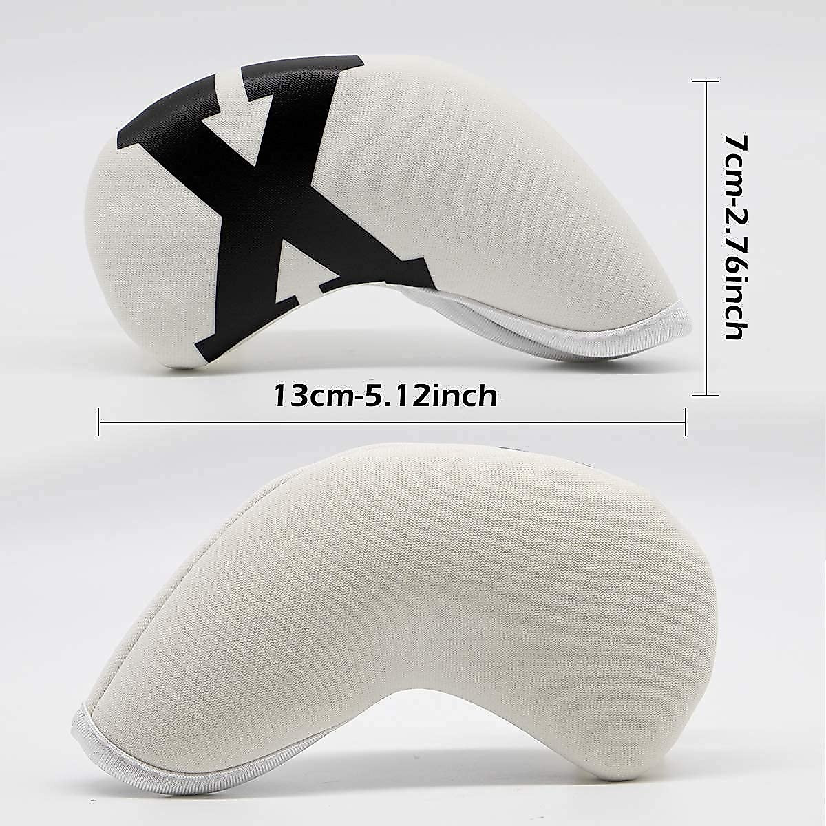 10pcs Neoprene Golf Iron Covers Headcovers, Golf Iron Head Covers Set fits Taylormade,Cobra,Mizuno,PXG - White Golf Iron Covers, Iron Covers for Golf Clubs Irons - Protect Golf Clubs