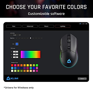 KLIM Wireless Bundle - RGB Mouse + Keyboard - Light v2 Wireless Gaming Keyboard + Blaze Wireless Gaming Mouse - Version New Version - Black