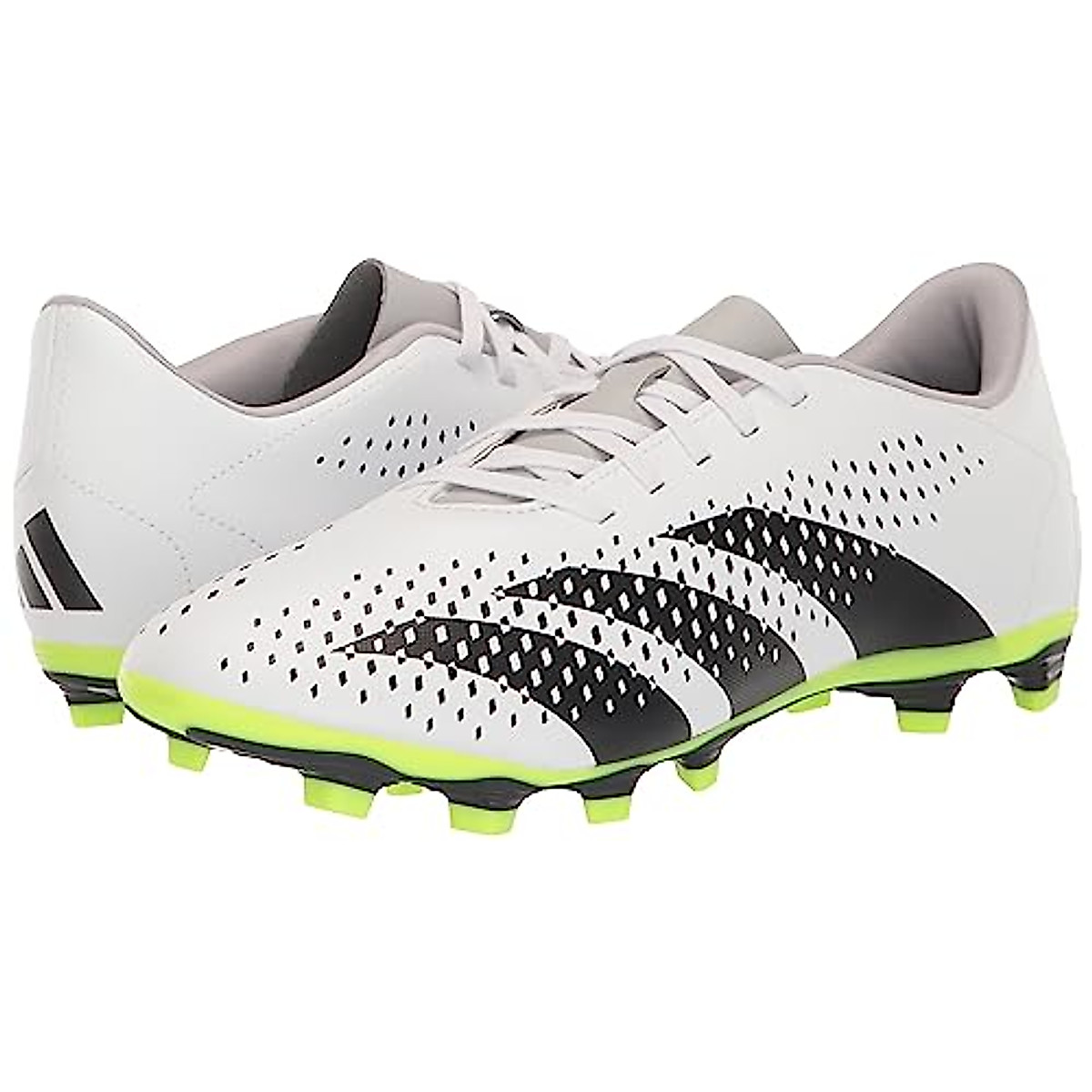 adidas Unisex Predator Accuracy.4 Firm Ground Sneaker, White/Core Black/Lucid Lemon, 10.5 US Men