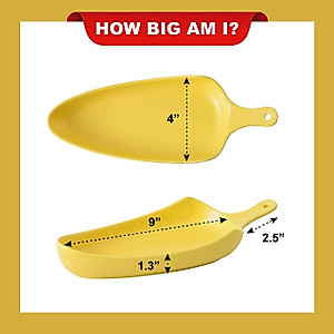 Bruntmor Pre-Seasoned 5" Matte Ceramic Cast iron Skillet Look Serving dessert Appetizer Plates, Dishwasher and Oven Safe, Dinner Set of Skillet - Set of 4 (Yellow)