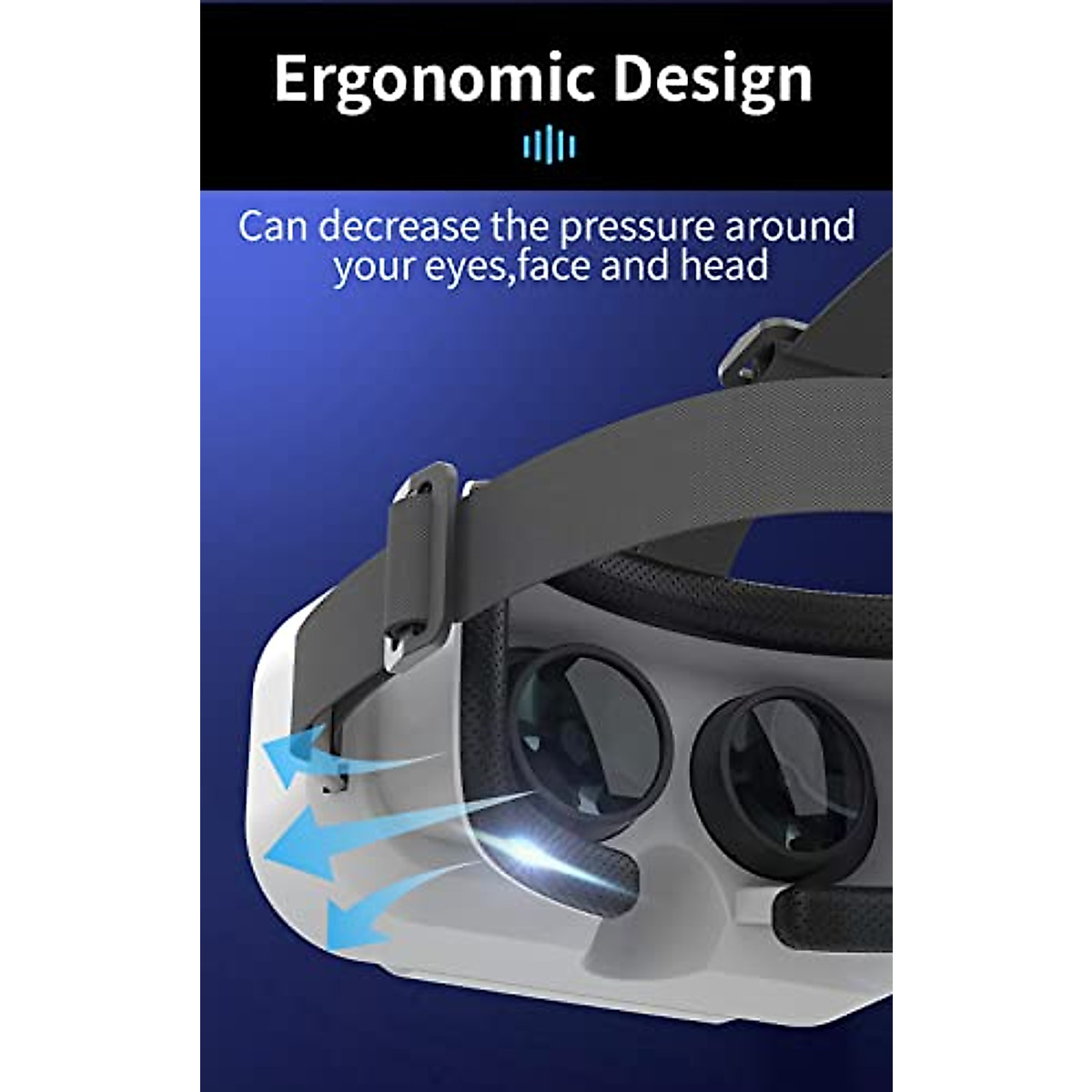 VR Headset Compatible with iPhone & Android Phone Within 4.7-7.2inch Display Screen- Universal Virtual Reality Goggles- Soft & Comfortable Updated 3D Glasses (G12-White)