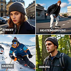 CLAPE Rolled Cuff Watch Cap Swag Beanie Cap Rolled Cuff Harbour Hat Wool Knited Winter Warm Ski Skull Hat Cap for Men Women