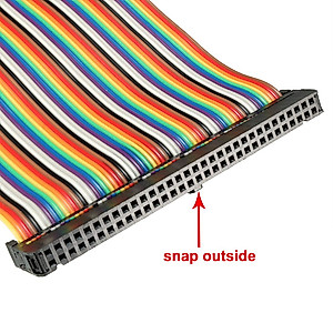 uxcell IDC Rainbow Wire Flat Ribbon Cable 64 Pins 48cm Length 2.54mm Pitch 2pcs Type-C