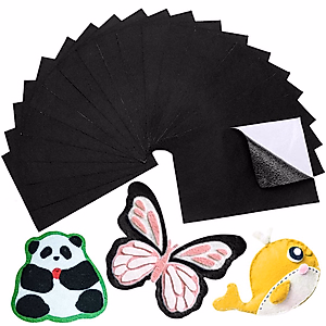 Eppingwin 20 PCS Black Felt, Soft Felt Sheets, 7"x11.3" Felt Fabric Sheets, Rectangle Felt Sheets with Adhesive Backing, Felt for Crafts