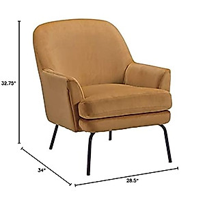 Signature Design by Ashley Dericka Modern Velvet Upholstered Accent Chair, Gold