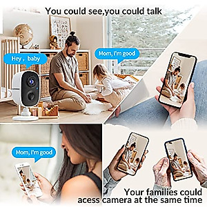 Luovisee Home Security Camera Wireless Outdoor Indoor WiFi with spot Light Night Vision Rechargeable Battery PIR Motion Detection Alert, 2-Way Audio,IP65 Water Proof,Magtnet Bracket