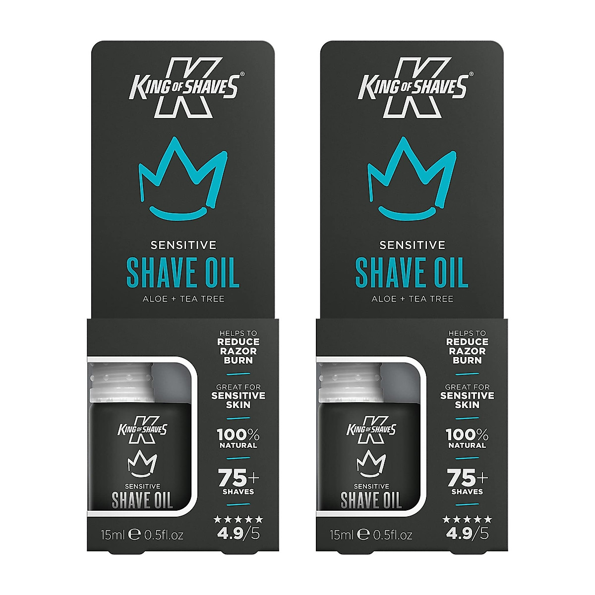 King Of Shaves Sensitive Shaving Oil For Men 15ml TWIN PACK Packaging May Vary