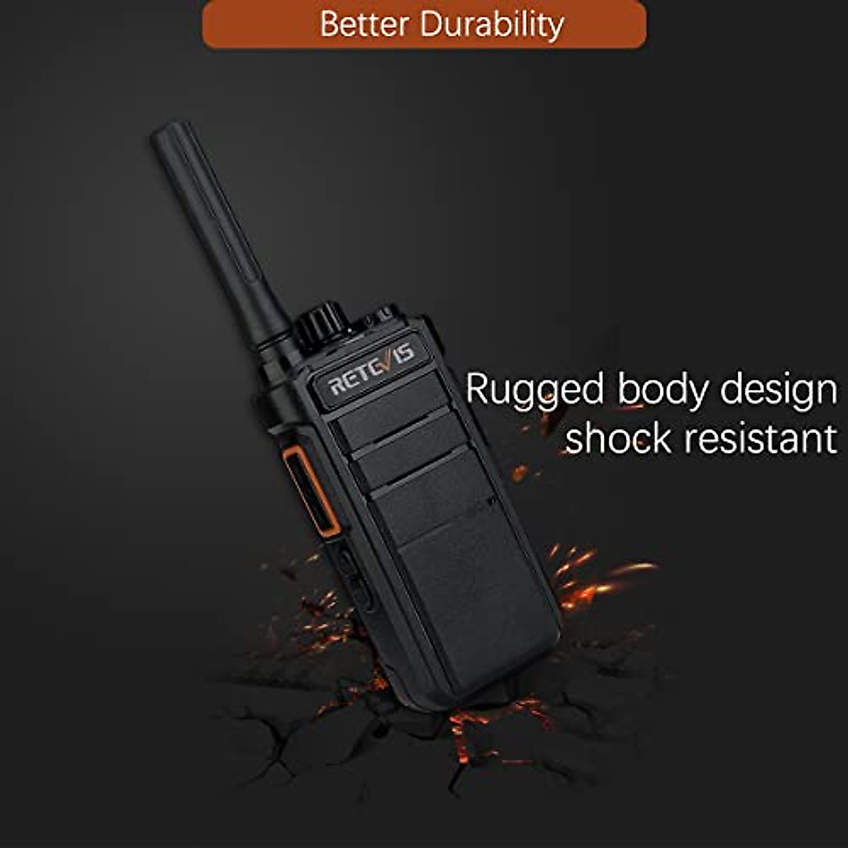 Retevis RB26 3 Watt 2 Way Radios Walkie Talkies Long Range, Radios Walkie Talkies with Earpiece and Mic Set, 2000mAh Battery, Shock Resistant, for School Industrial Government(10 Pack)