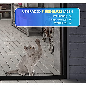 Garage Door Screen For 1 Car 10x8FT, Magnetic Screen Garage with Retractable Fiberglass Mesh and Heavy Duty Weighted Bottom, Easy Assembly & Pass, Hands Free Screen Door w/ 40 Magnets for Garage/Patio