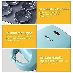 Aoruru Mini Waffle Bowl Maker 4 Belgium Waffle Bowls