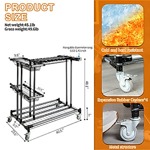 JGLDG Ultimate Yard Tool Storage Rack with Rolling Casters – Organize All Your Garden Tools Effortlessly